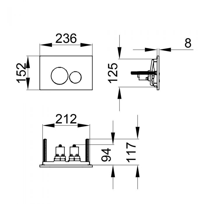 Pneumatic Concealed Cistern Q711-0101-M1 | AXENT